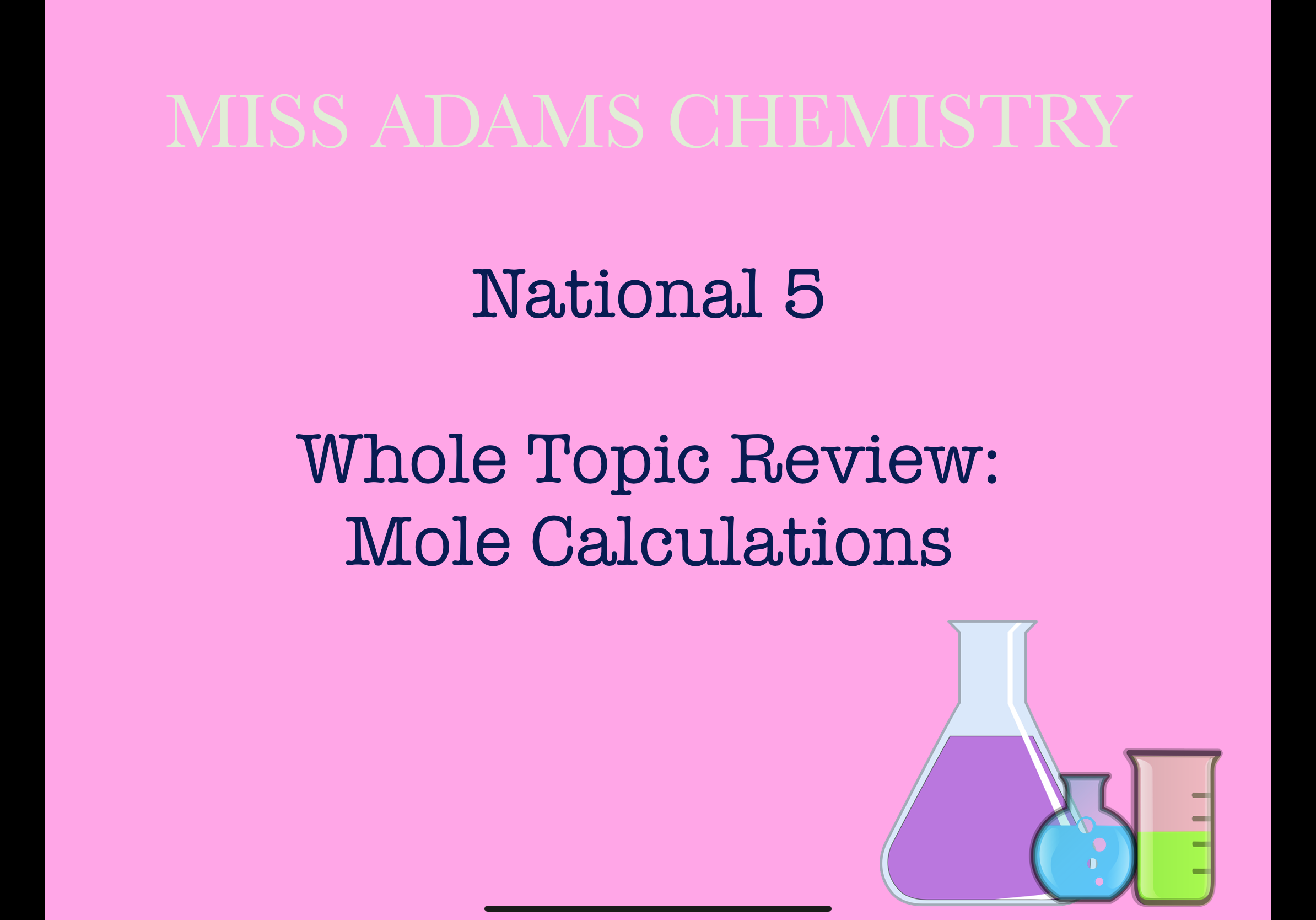 Mole Calculations Miss Adams Chemistry